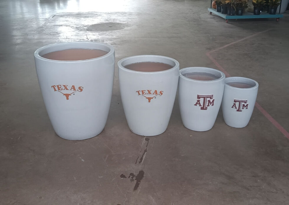 Longhorn & Aggie Pots for Sale! – Leaf Landscape Supply